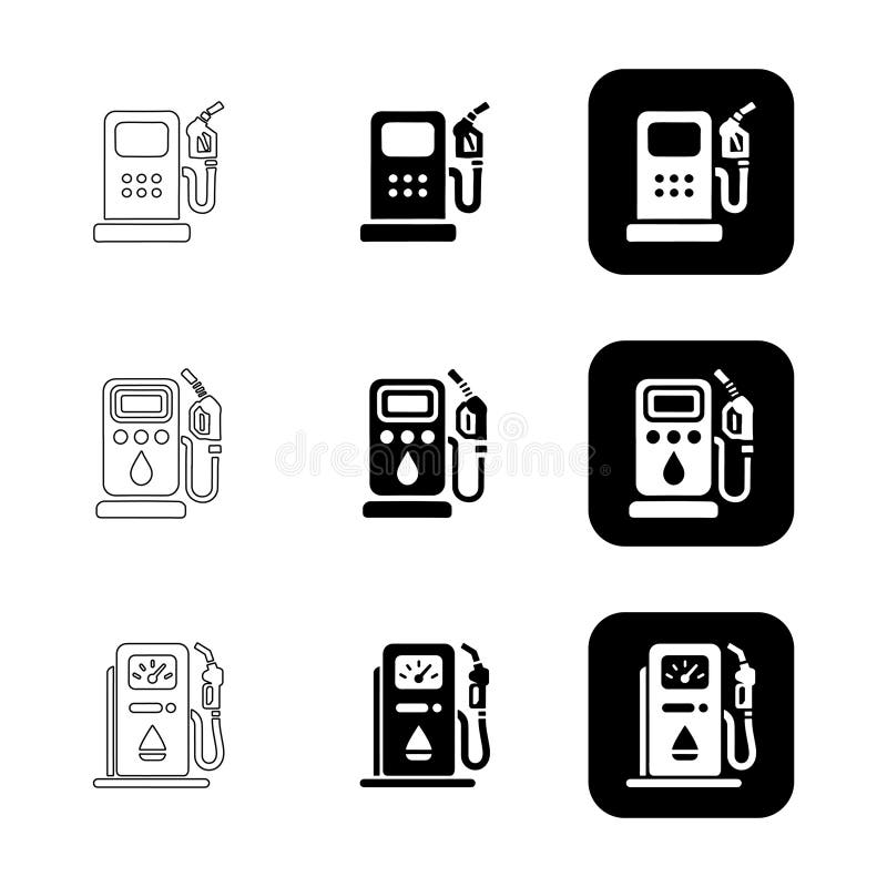 Pump Icons Set Vector Outline Stock Illustration - Illustration of tube ...