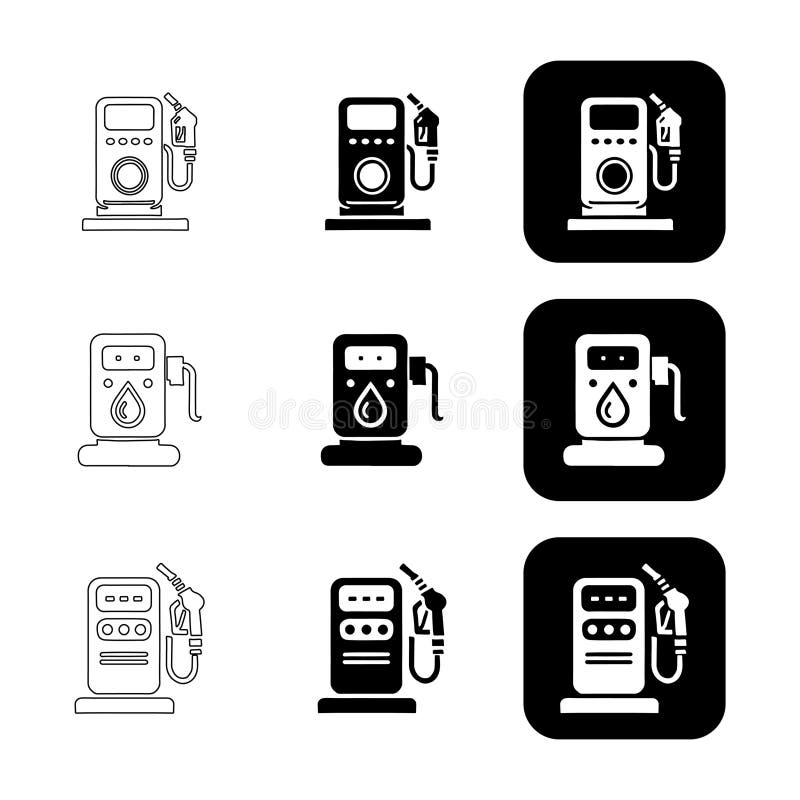 Vector Black Gas Station Icons Stock Illustrations – 2,972 Vector Black ...