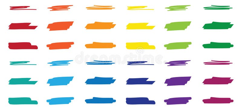 Set of Simple Brush Strokes Isolated Stock Illustration - Illustration ...