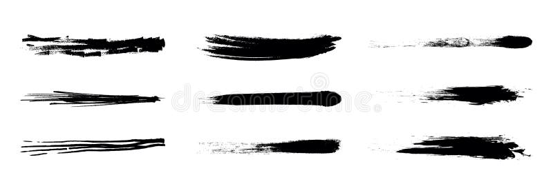 Set of Simple Brush Strokes Isolated Stock Illustration - Illustration ...