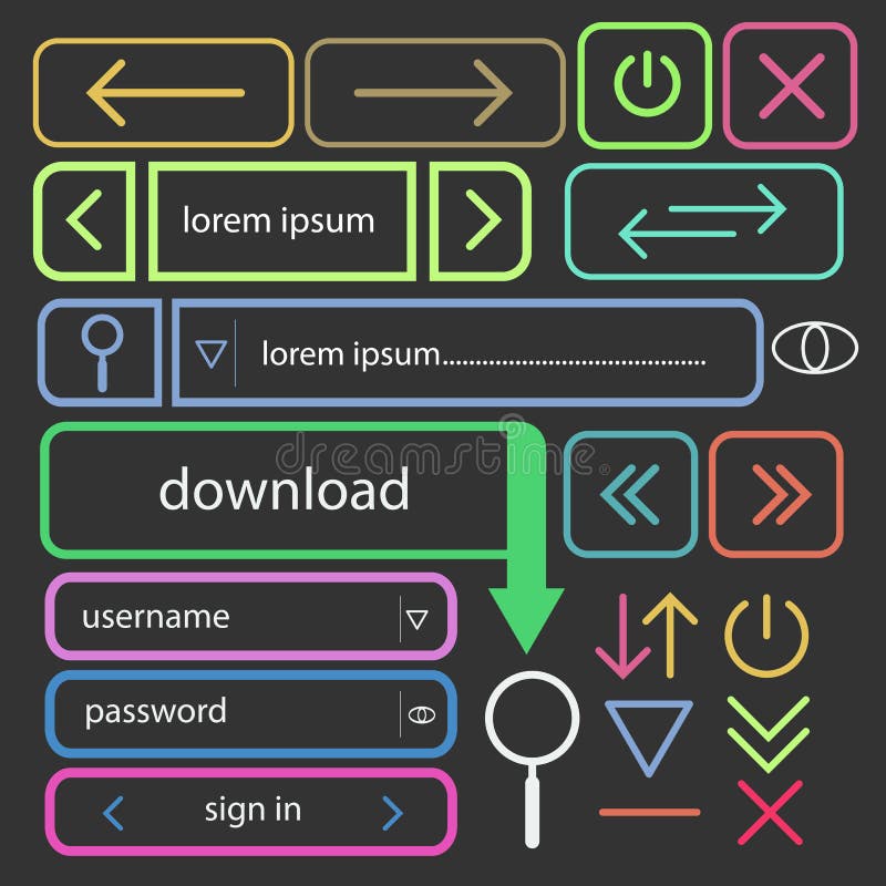 A Set of Simple Buttons for Web Design Vector EPS10 Stock Vector ...