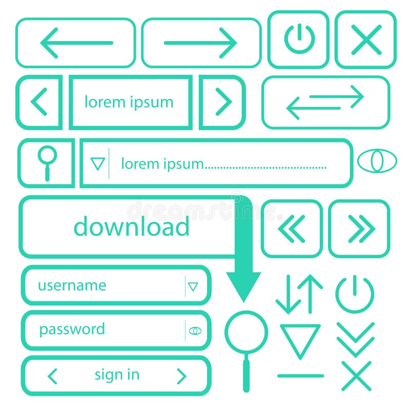 A Set of Simple Buttons for Web Design Vector EPS10 Stock Vector ...