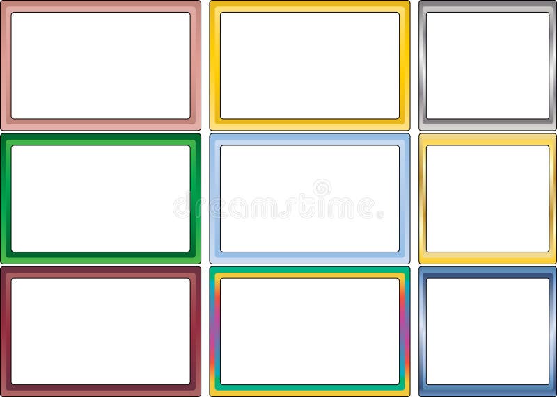 Set of Simple Color Photo Frames Stock Vector - Illustration of paint ...
