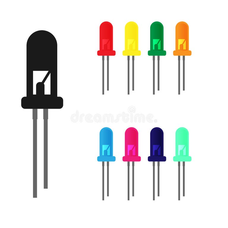 Set of Simple Colored LED Icons. Simple Design Stock Vector ...