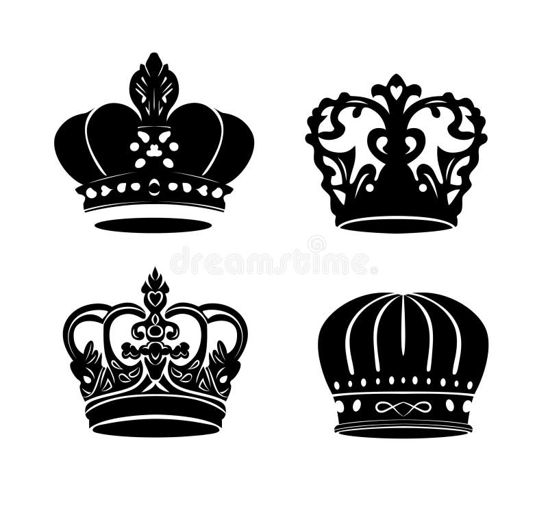 Set of Simple Crowns. First Collection Stock Vector - Illustration of ...
