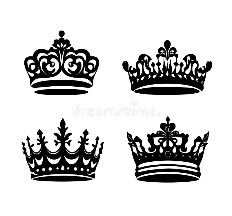 Set of Simple Crowns for Princess and Queen. Third Collection Stock ...