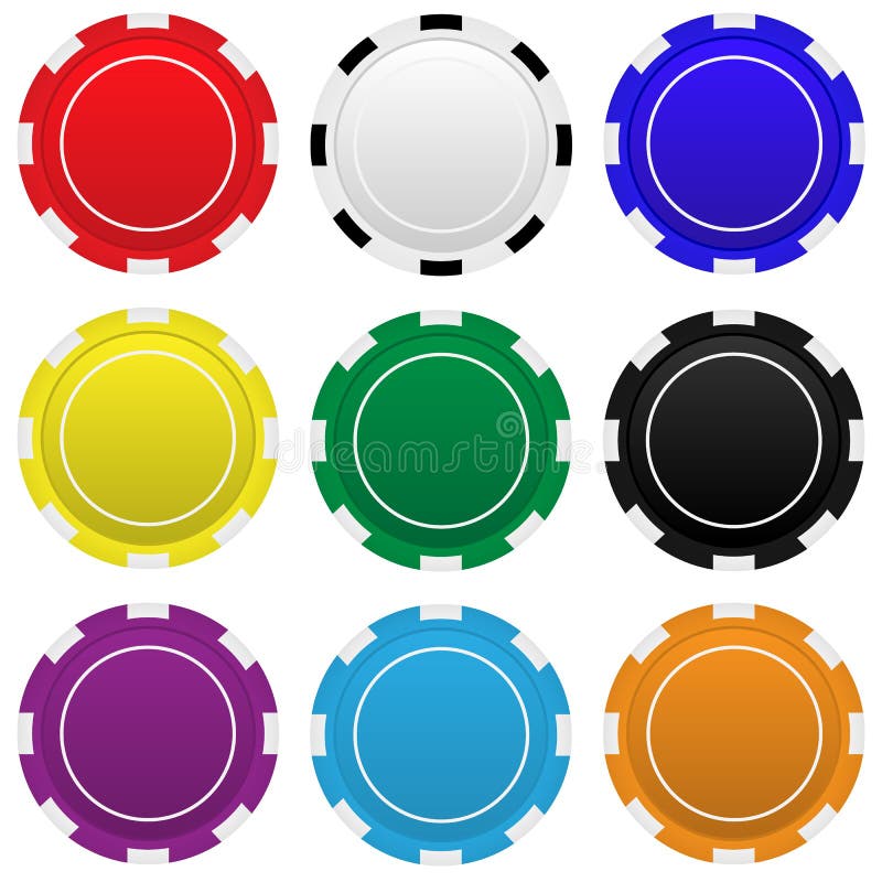 Set of Simple 2D Poker Chips, Isolated, Vector Illustration Stock ...