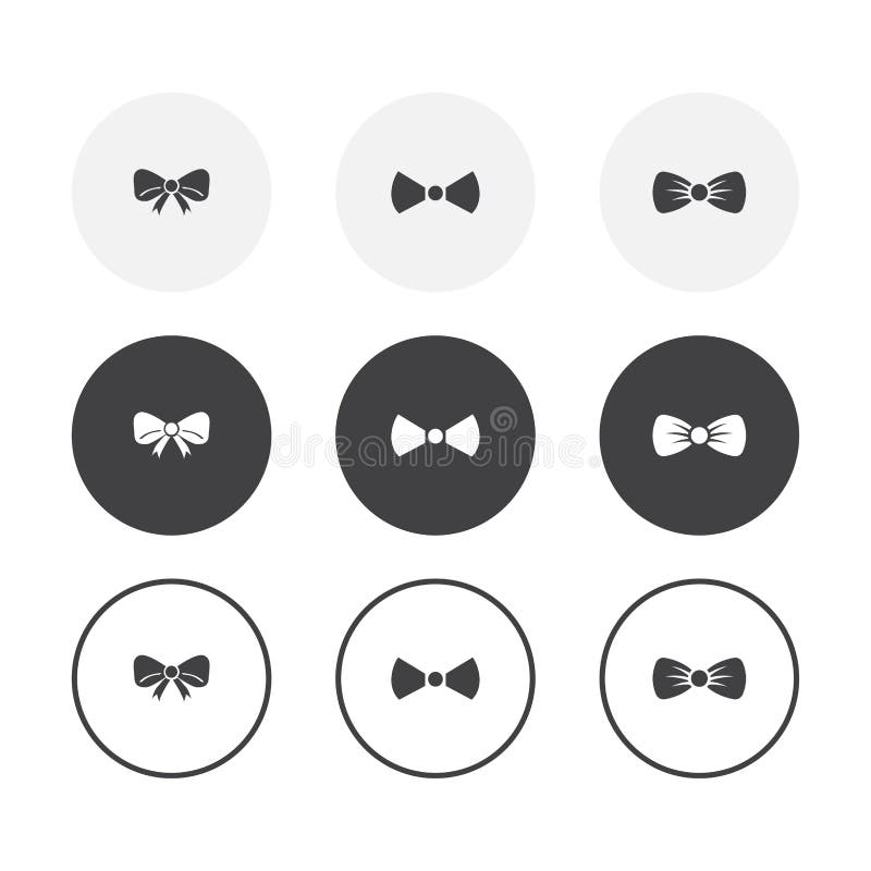 Set of 3 simple design bow stock vector. Illustration of clipart ...