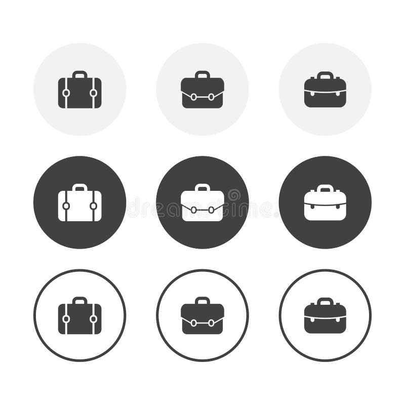 Simple Briefcase Icon for Business Symbol. Vector Stock Illustration ...