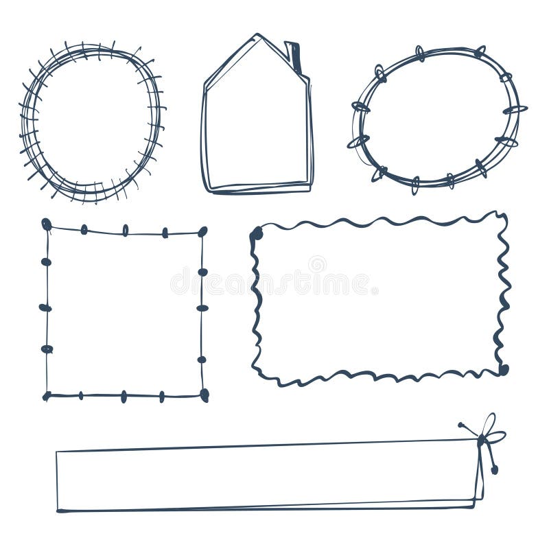 A Set of Simple Design Frames. Vector Stock Vector - Illustration of ...
