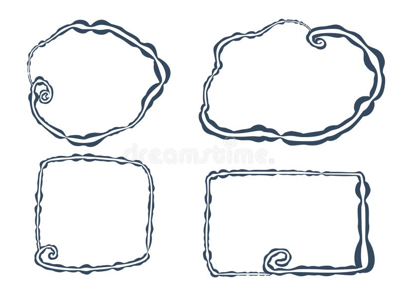 A Set of Simple Design Frames. Vector Stock Illustration - Illustration ...