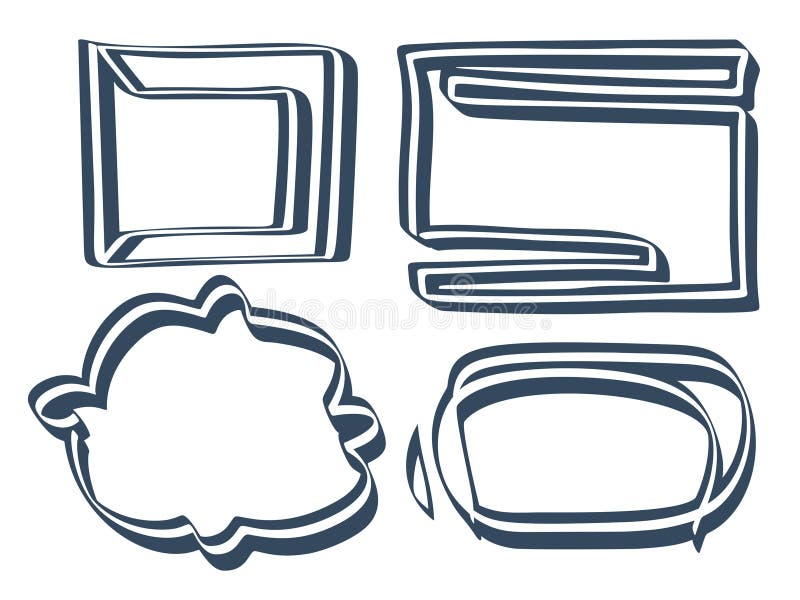 A Set of Simple Design Frames. Vector Stock Illustration - Illustration ...