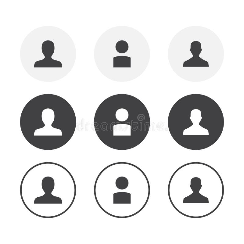 Set of 3 Simple Design User Stock Vector - Illustration of contact ...