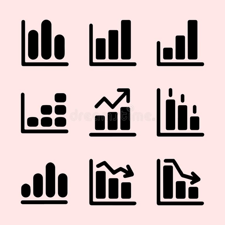 Set of Simple, Editable Business Graphs for Presentations or Web Design ...