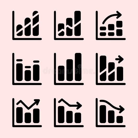 Set of Simple, Editable Business Graphs for Presentations or Web Design ...