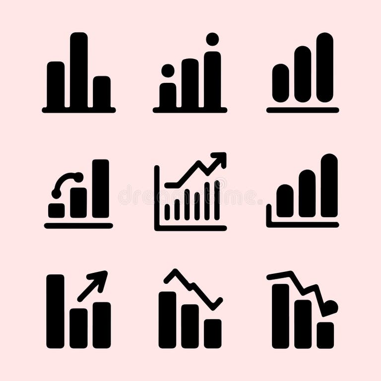 Set of Simple, Editable Business Graphs for Presentations or Web Design ...