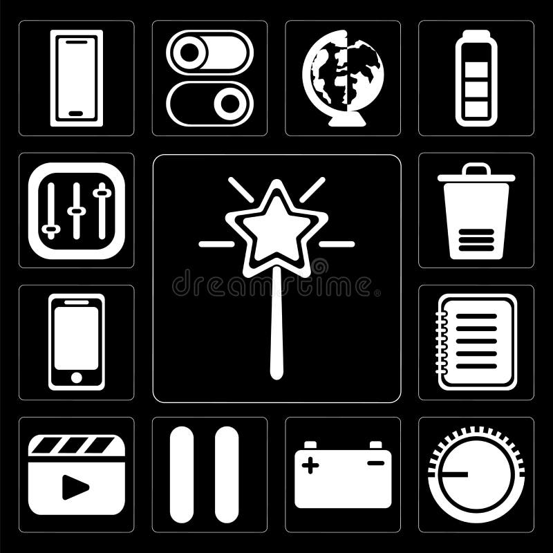 Phone Controls Icon Set Stock Illustrations – 143 Phone Controls Icon ...