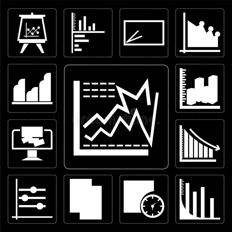 Set of Multiple Variable Lines Graphic, Bars Data Window Time, Data Windows, Box Plot Increasing ...
