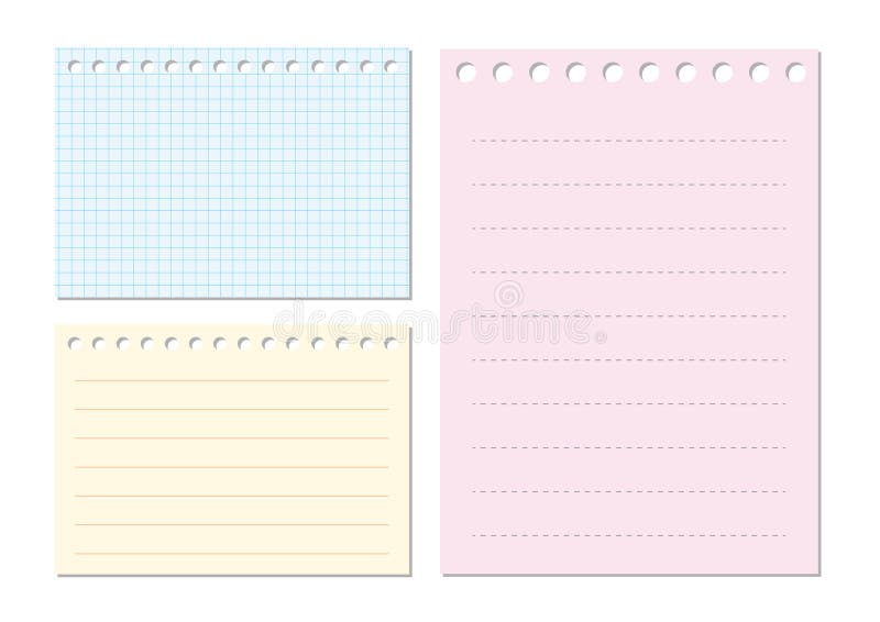 A Set of Simple and Flat Note Paper Stock Illustration - Illustration ...