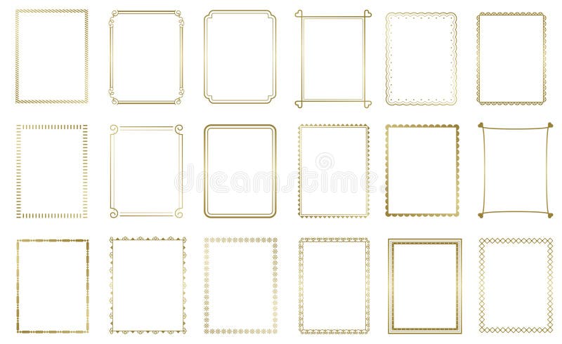 Set of Simple Frames. Collection of Vertical Blank Templates To ...