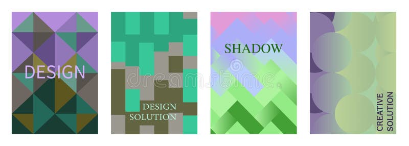 Set of Simple Geometric Art Posters with Simple Shape and Pattern in ...