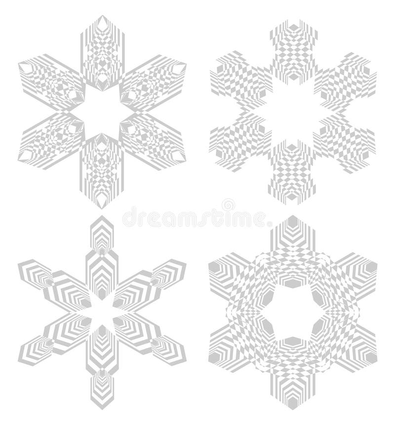 Set of Simple Geometric Design Elements, Gray Shapes on White ...