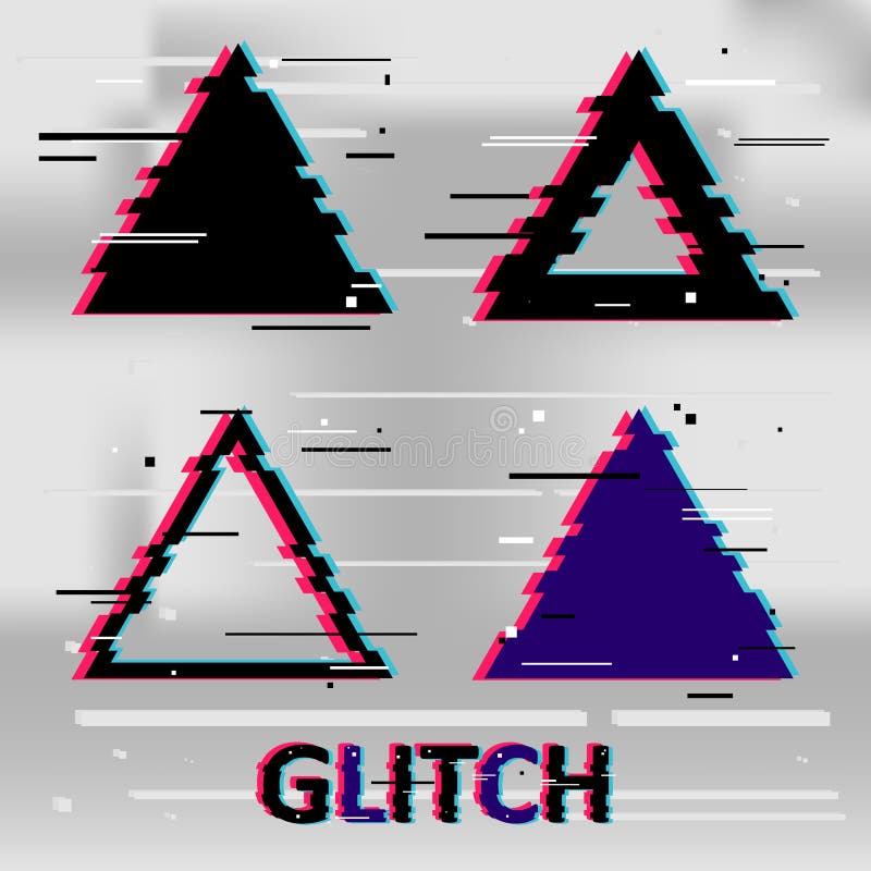 Set of Simple Geometric Triangle Form, Frames or Border in Distorted ...