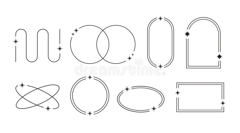 Set of Simple Geometry Line Elements Vector Illustration Stock Vector ... Set of Simple Geometry Line Elements Vector Illustration Stock Vector ...
