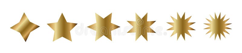 Set Simple Golden Star Illustration Simple Golden Star Illustration ...