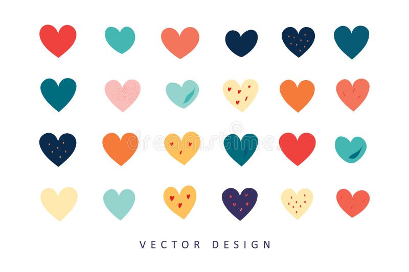 Set of Simple Hearts Vector Design AI Generated Stock Illustration ...