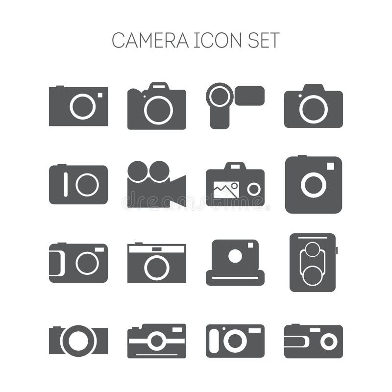 Set of Simple Icons with Cameras for Web Design Stock Vector ...