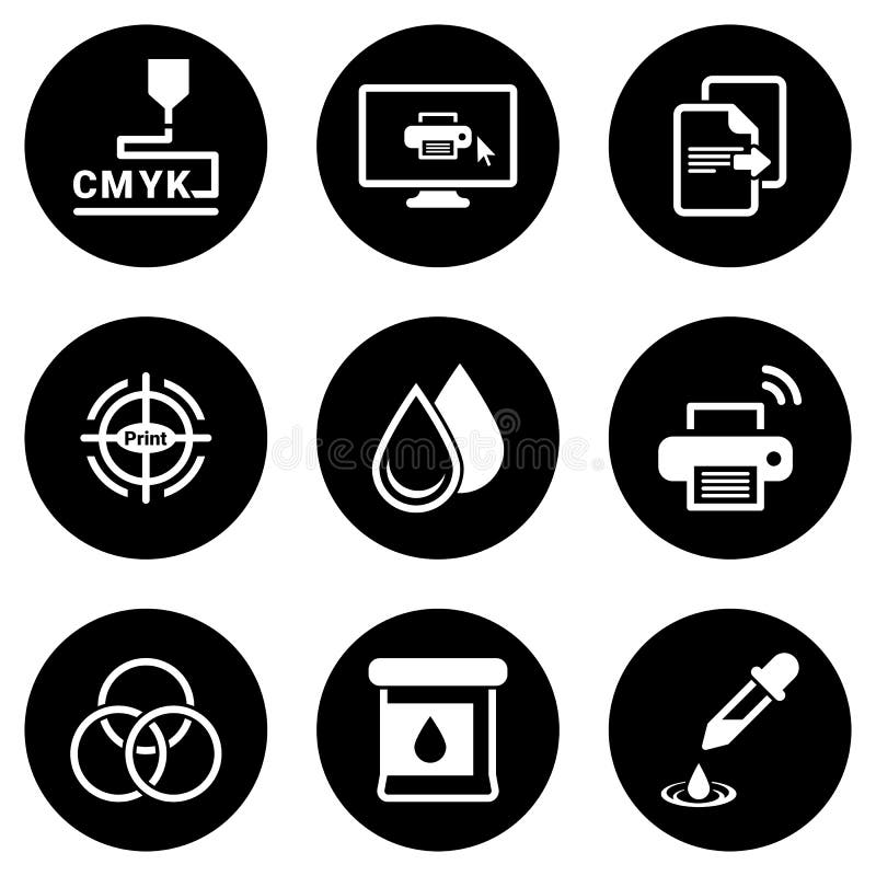 Set of Simple Icons on a Theme Printing, Vector, Design, Collection ...
