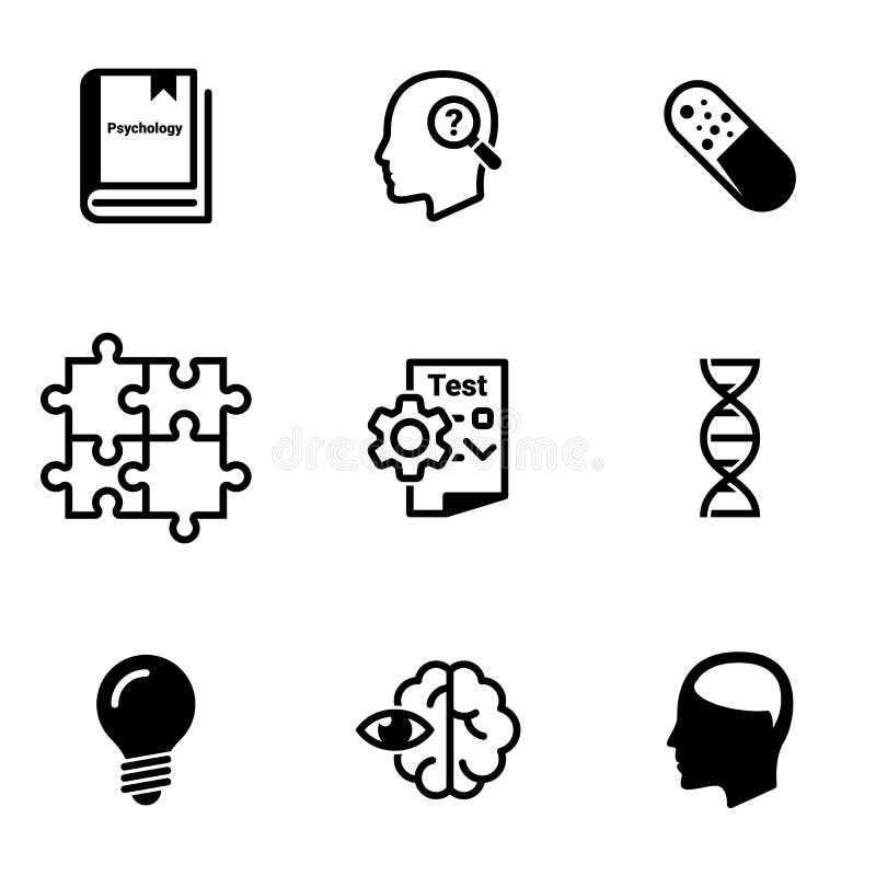 Simple Vector Icons. Flat Illustration on a Theme Psychology, Learning ...