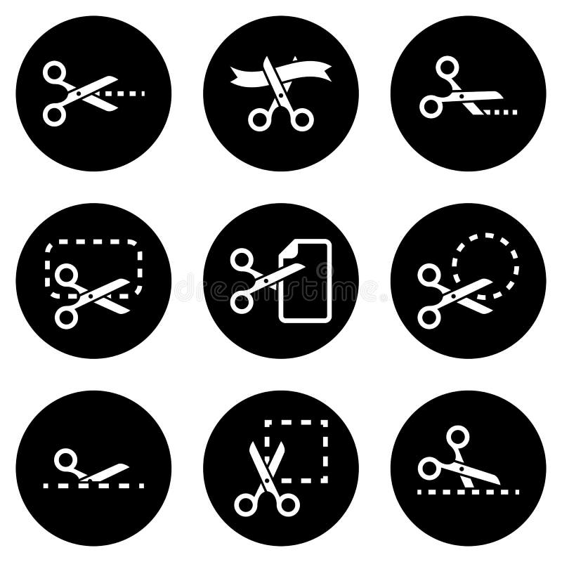 Set of Simple Icons on a Theme Scissors, Vector, Design, Collection ...