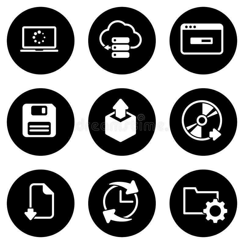 Set of Simple Icons on a Theme Software, Vector, Design, Collection ...