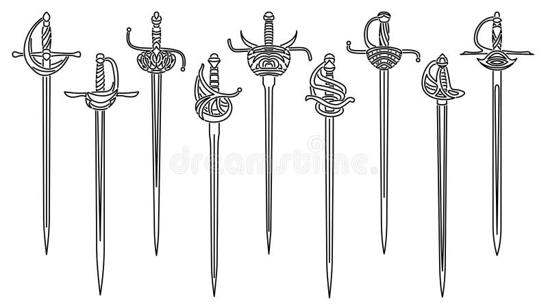Rapiers stock vector. Illustration of duel, sharp, steel - 10095411