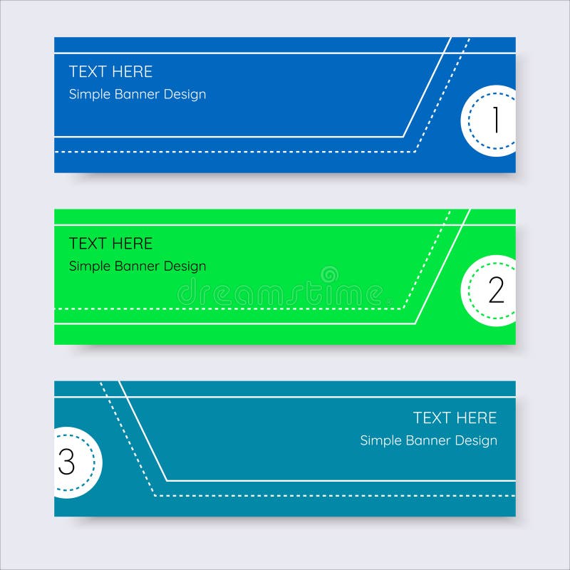 Set of Simple Line Banner Design in Horizontal Style Stock Vector ...