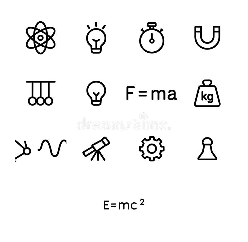 Simple Lineal Physics Science Element Shape Symbol Icon Stock ...