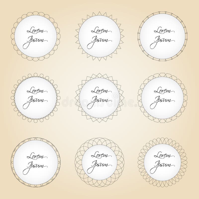 Set of Simple Lines Circle Border Decorations Eps10 Stock Vector ...