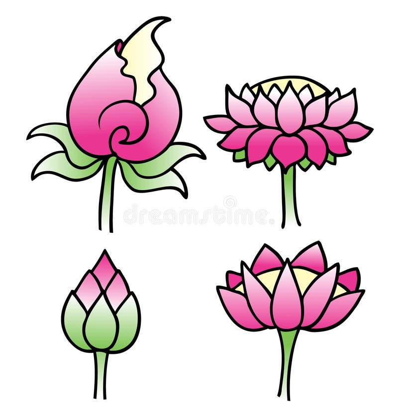 Simple Lotus Flower Icon, Side View. Stock Vector - Illustration of ...
