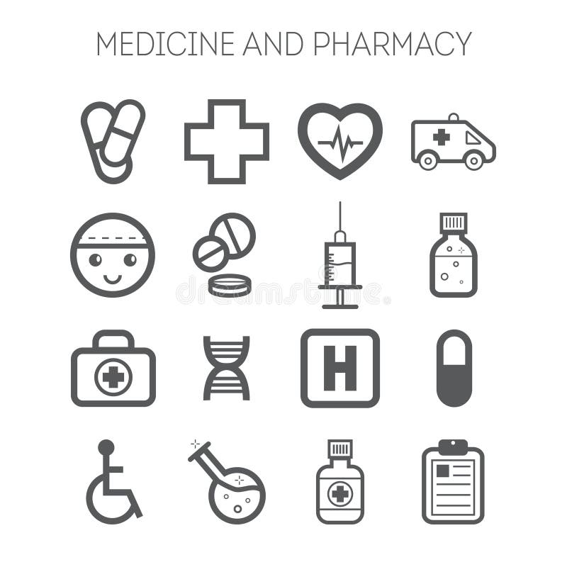 Set of Simple Medical Icons Stock Vector - Illustration of bubble ...