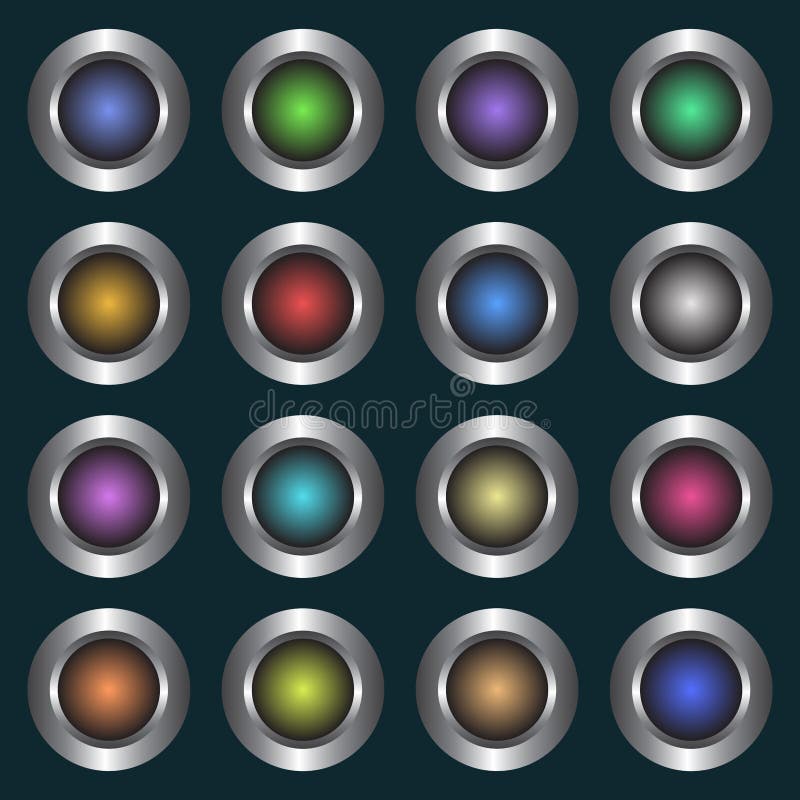 Metallic Buttons stock vector. Illustration of button - 13299898