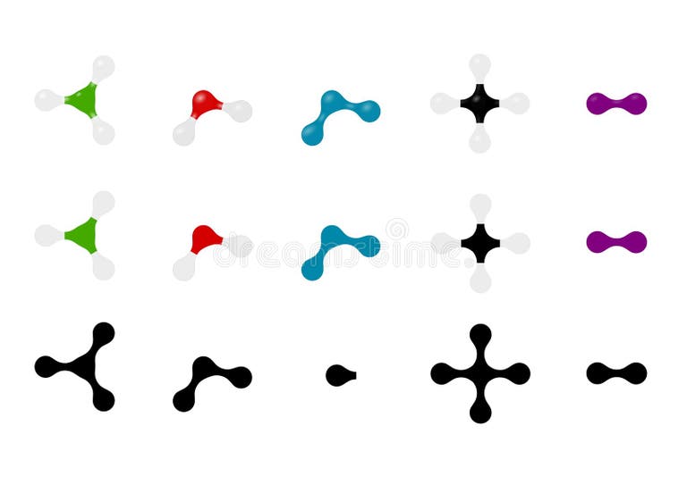 Set of simple molecules stock vector. Illustration of formula - 18765503