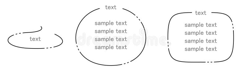 Set of Simple Monochrome Wire-style Text Frames. Stock Vector ...