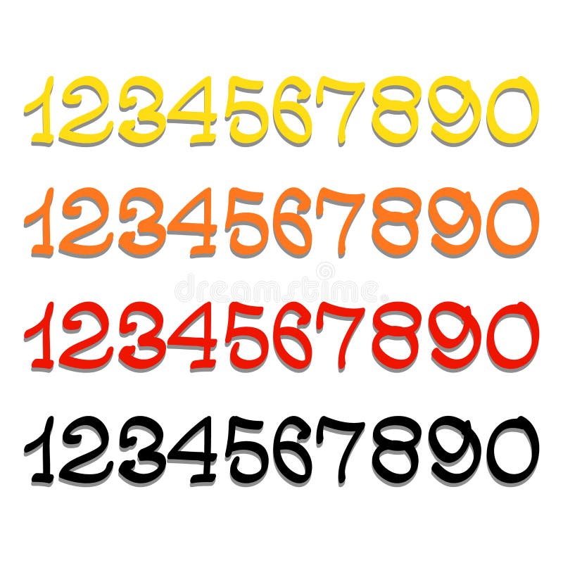 The set of simple numbers stock vector. Illustration of numeral - 76675552