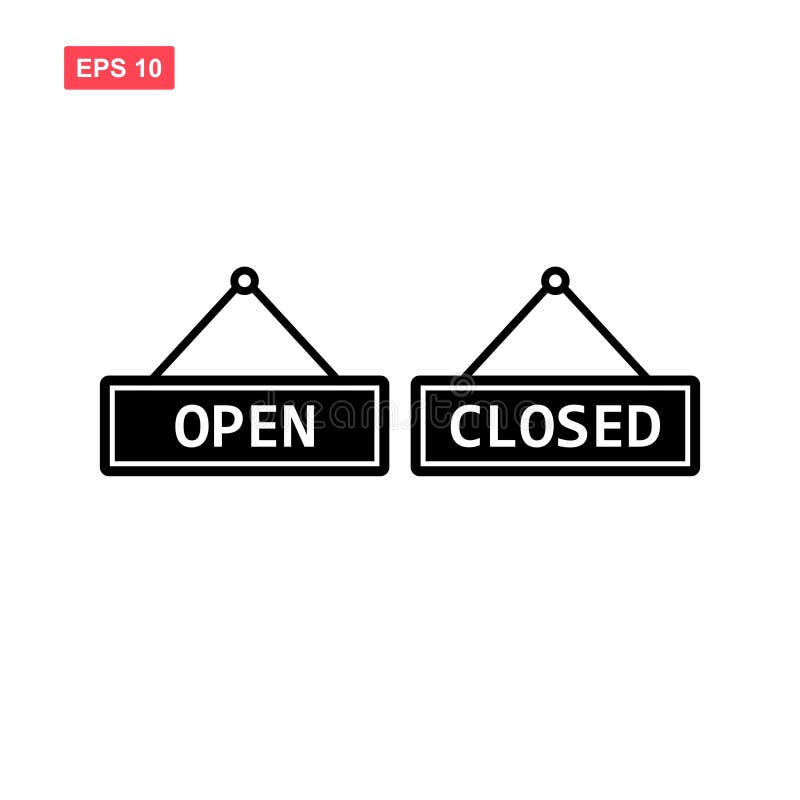 Set of Simple Open and Closed Sign Vector Isolated Stock Vector ...