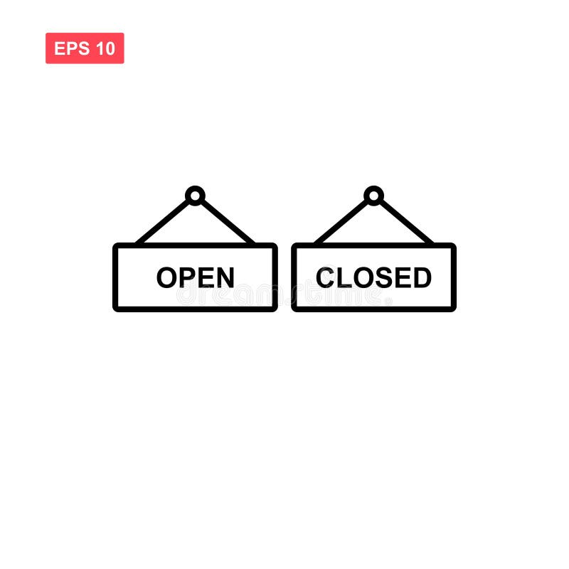 Set of Simple Open and Closed Sign Vector Isolated Stock Vector ...