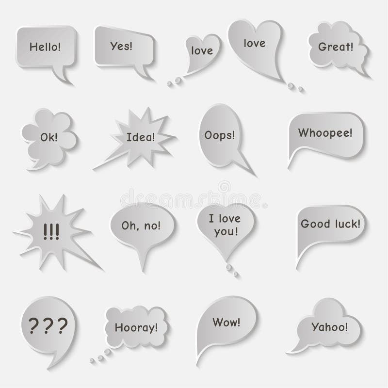 Set of Simple Original Speech Bubbles Stock Vector - Illustration of ...
