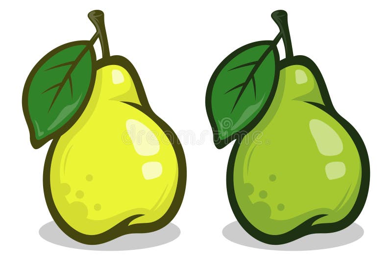 Simple Pear Fruit Set As Stickers, Templates, and Signs, Editable ...