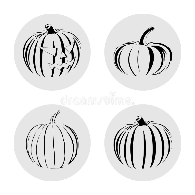 Set of Simple Pumpkins Illustration Stock Vector - Illustration of ...